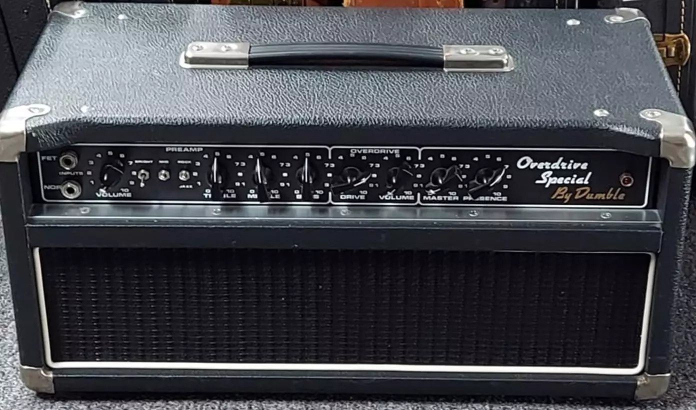 Dumble Overdrive Special z roku 1995, ktorý je momentálne uvedený na Reverb.com