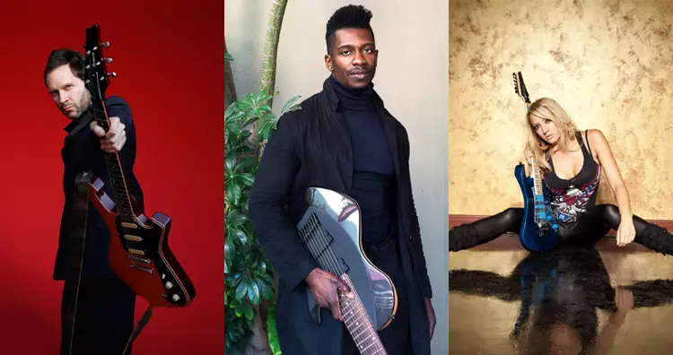 Od lewej: Paul Gilbert, Tosin Abasi i Nita Strauss.