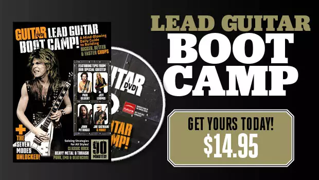 Naucz się ćwiczeń na rozgrzewkę, alternatywnego wybierania i nie tylko dzięki płycie DVD „Lead Guitar Boot Camp” 25435_1