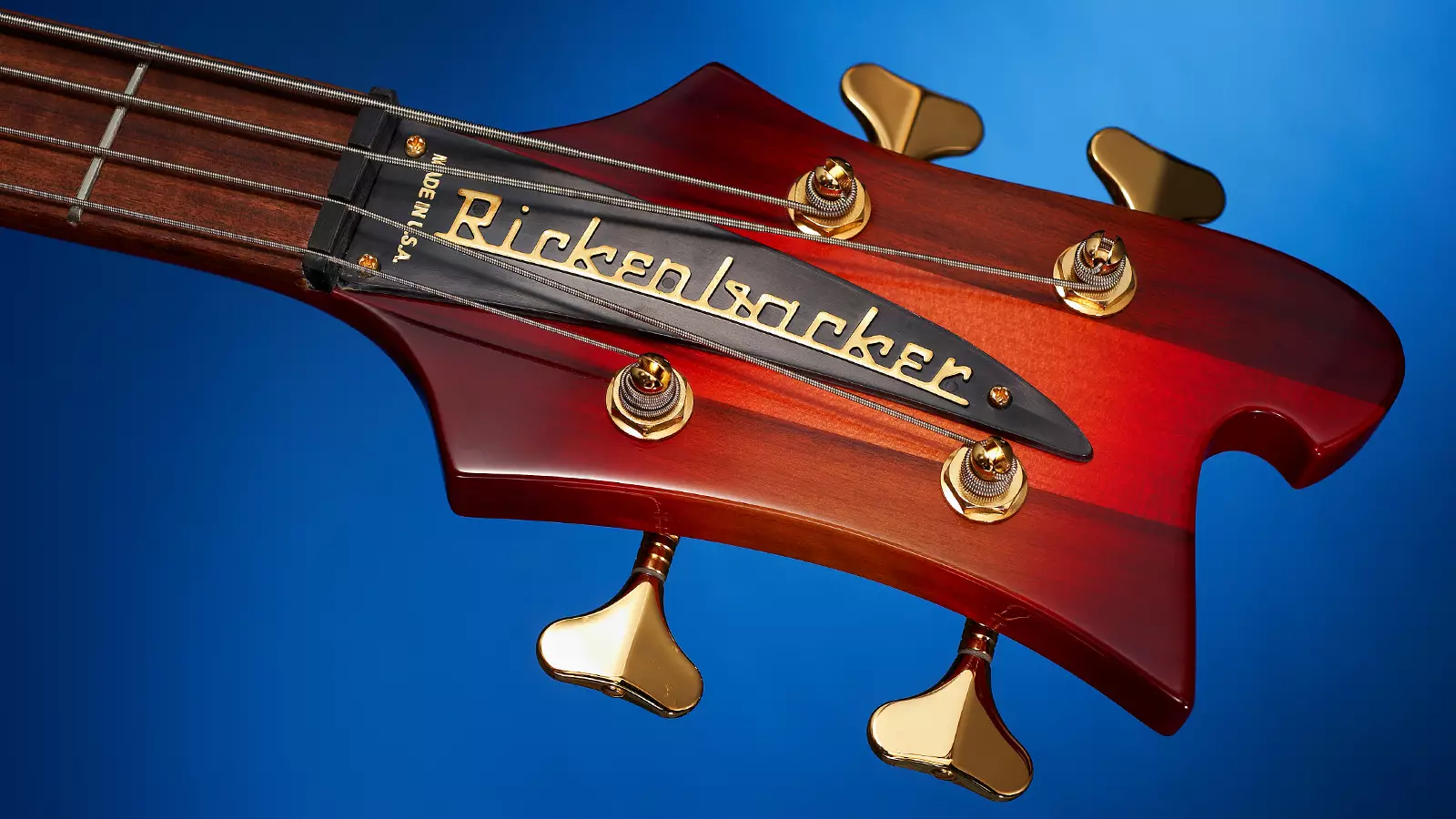 Rickenbacker غراب الرأس على خلفية زرقاء